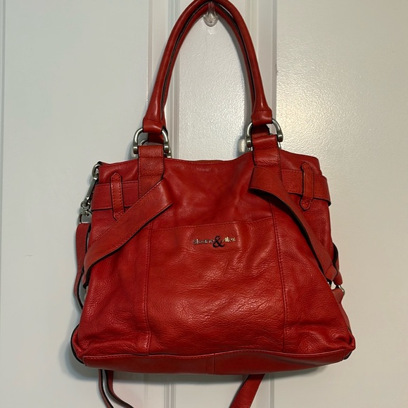 Sloane & Alex | Bags | Euc Sloane Alex Red Leather Shouldercrossbody Bag Medium | Poshmark